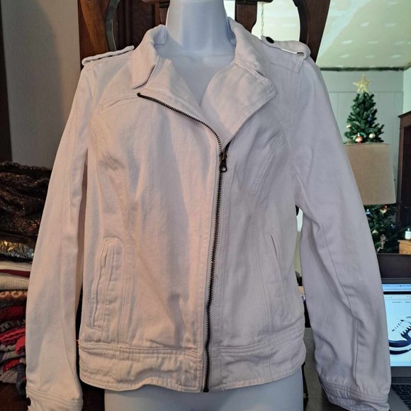 Ruff Hewn | Jackets & Coats | Ruff Hewn White Jean Jacket | Poshmark